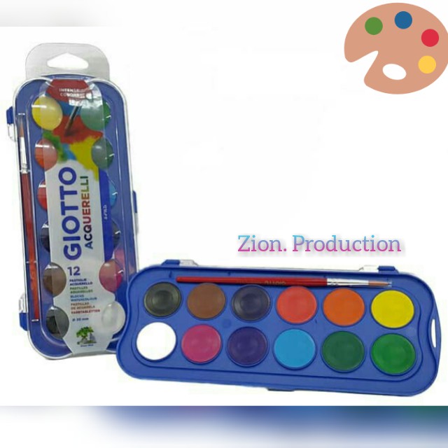 Jual Giotto Acquerelli MINI 12 Warna / WaterColor Cake / Cat Air ...