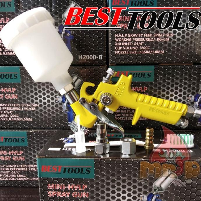 Jual spray gun HVLP mini Nozzle 1.0 mm Original BESTTOOLS (Yellow ...