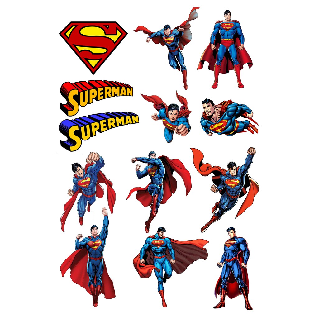 Jual SUPERMAN Sticker Dinding size 8 cm Vinyl white waterproof | Shopee ...