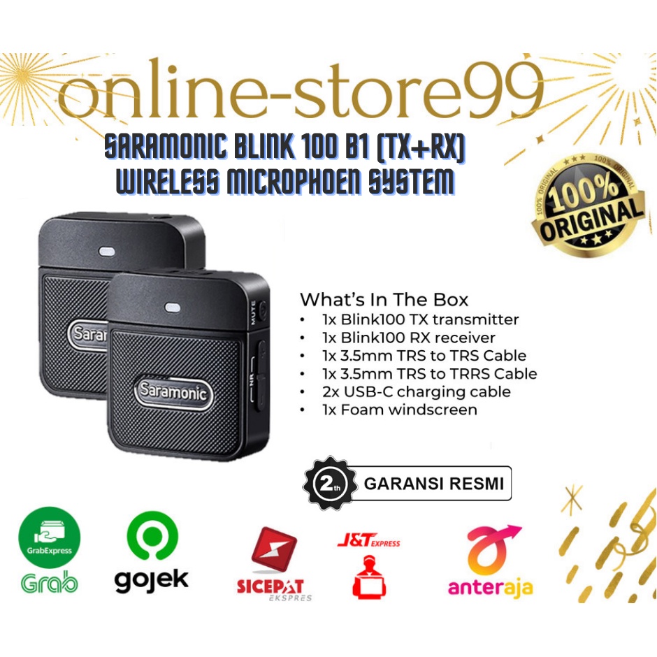Jual Saramonic Blink 100 B1 (TX+RX) Wireless Microphone kamera System ...