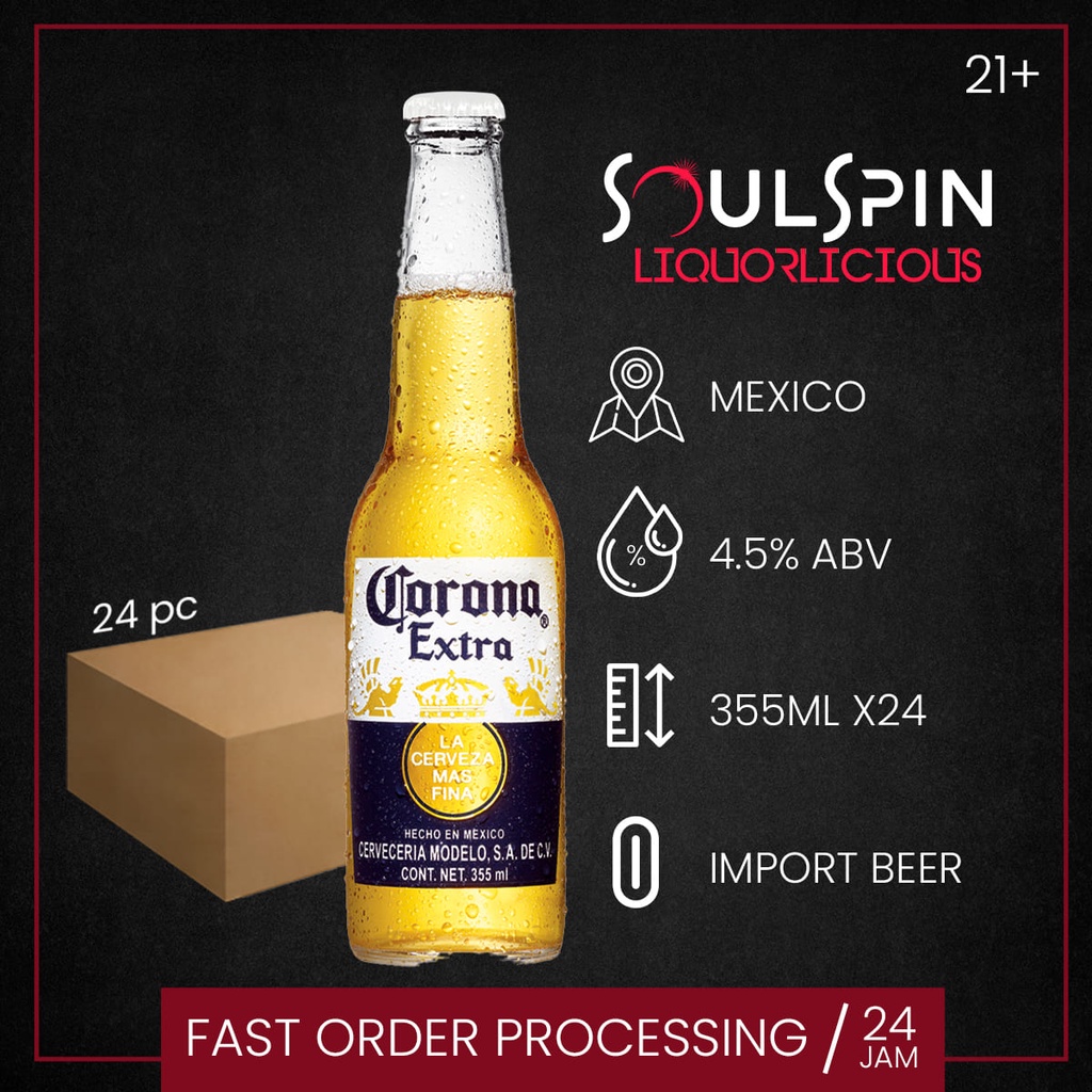 Jual Beer Bir Corona Extra Mexico 355ml [ dus 24 botol ] | Shopee Indonesia