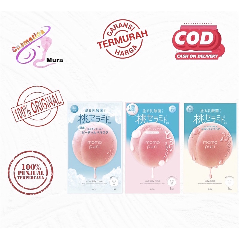 Jual momo puri sheet mask ~ masker tissue momopuri gel jepang ~ masker ...