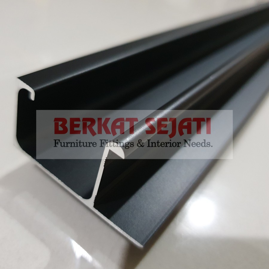 Jual Profil Frame Handle Tarikan Laci Lemari Aluminium GP 30 BLACK ...