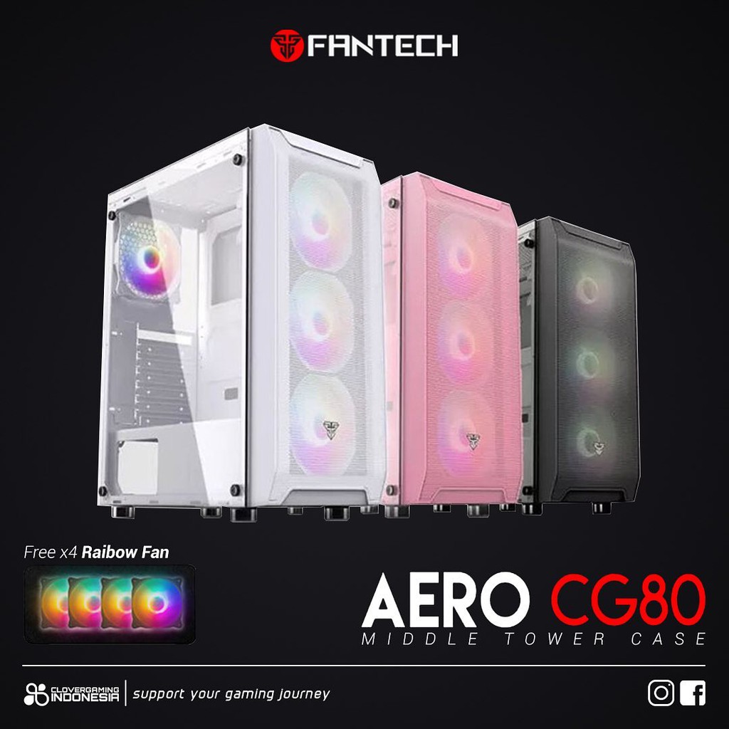 Jual Fantech AERO CG80 Tempered Glass Mid Tower - Gaming Case | Shopee ...