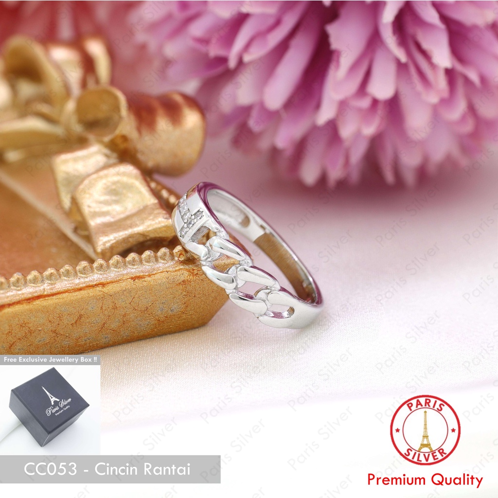 Jual Cincin Pria Perak Asli Model Setengah Rantai Silver 925 Cowok ...