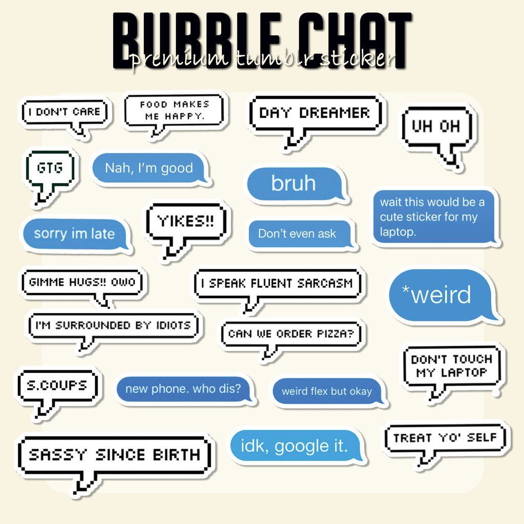Jual Sticker Aesthetic Bubble Chat Sticker HP Sticker Laptop | Shopee ...