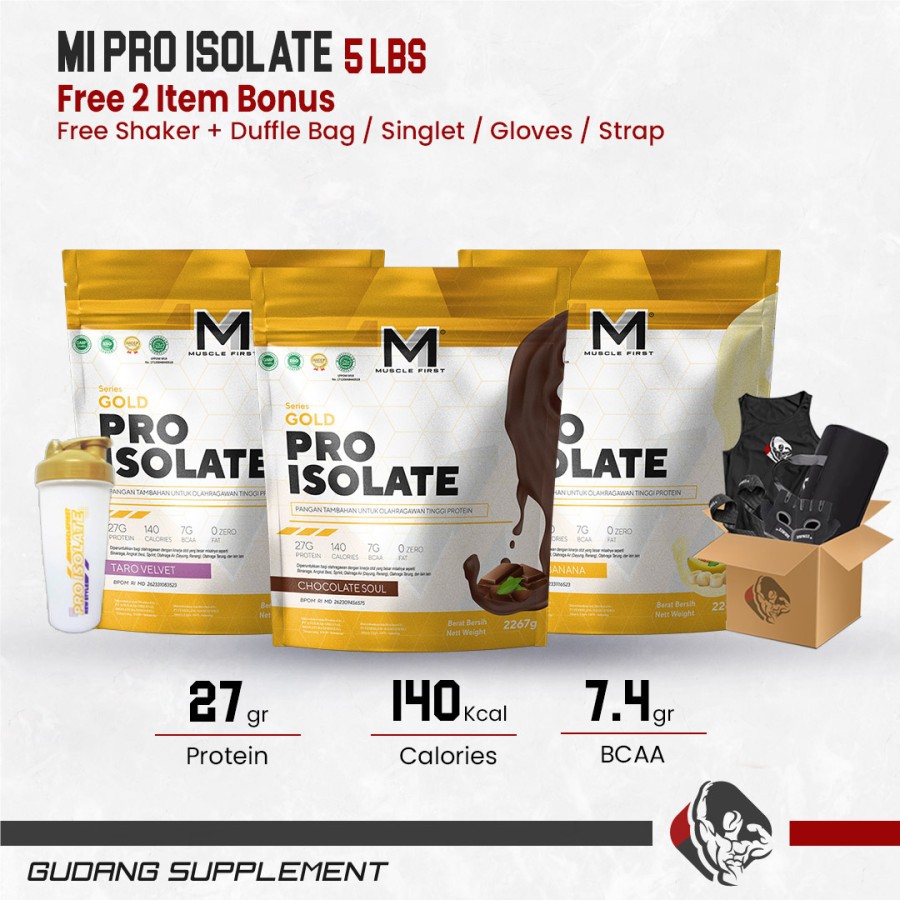 Jual M1 Muscle First Gold Pro Isolate 5 Lbs BPOM Whey Protein Isolate ...