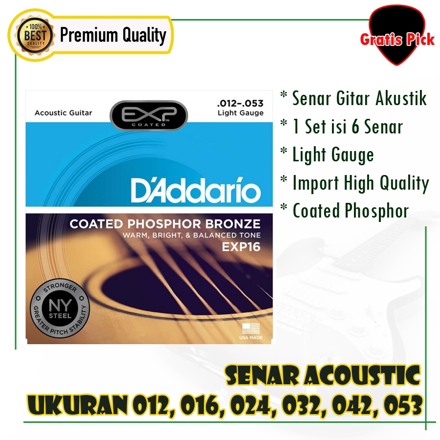 Jual Senar Gitar Akustik 011 Coated Phosphor Guitar Strings Senar Gitar ...