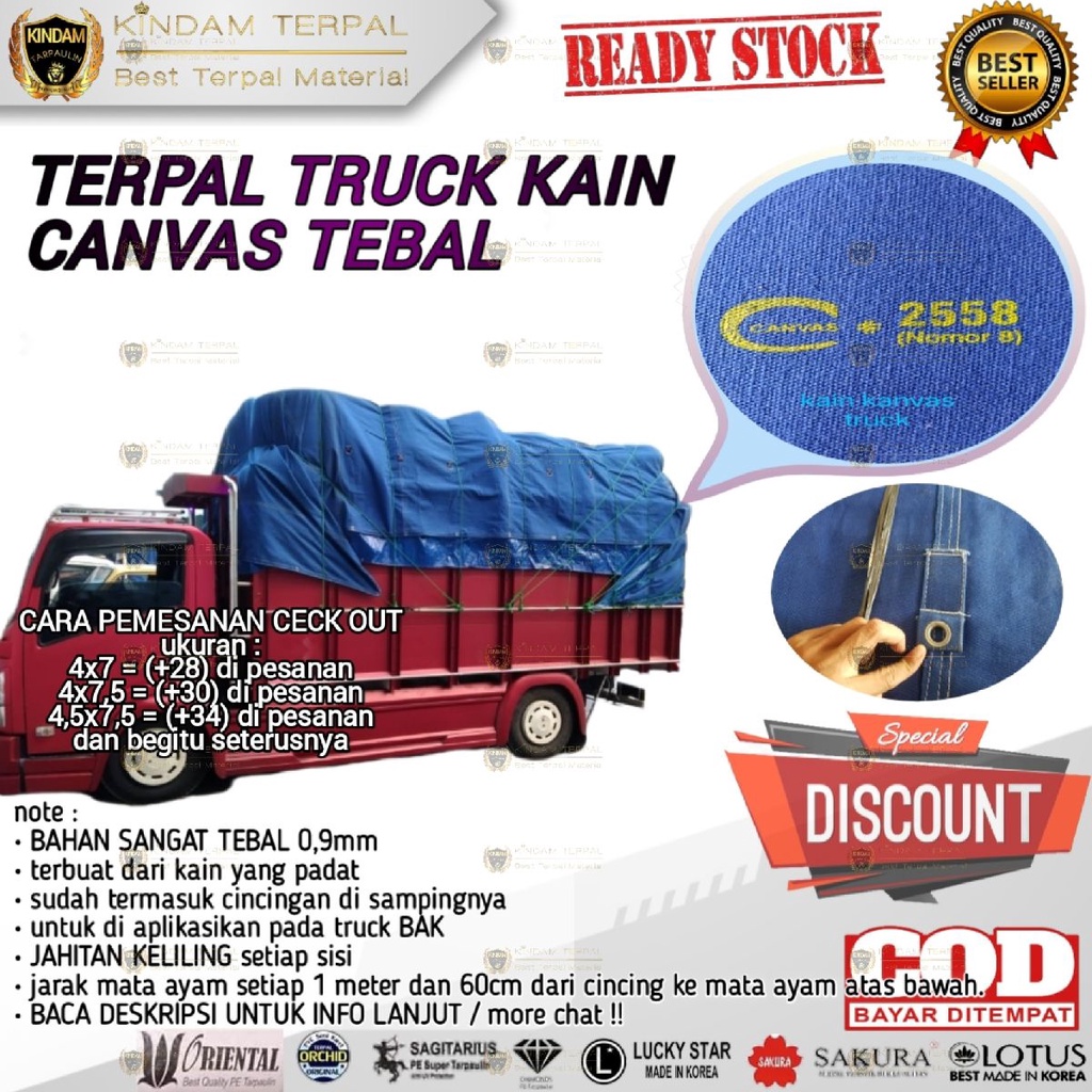 Jual TERPAL KAIN CANVAS TRUCK 2558 LIONG/MUNTHO | CUSTOM HARGA PER M2 ...