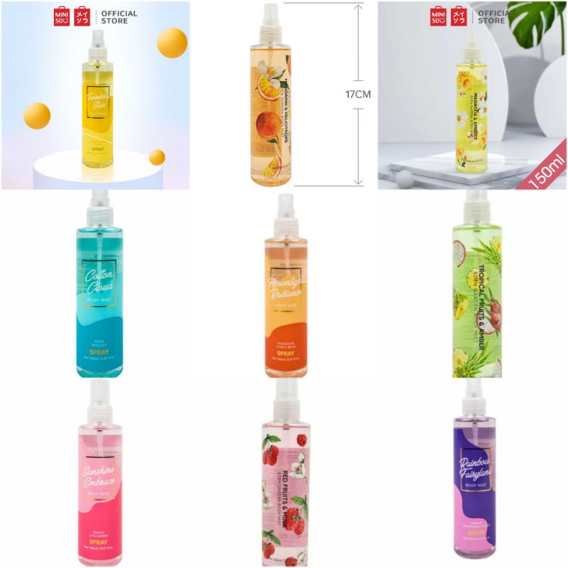 Jual MINISO BODY MIST 150ml BODY SPRAY Red Fruit Magnolia Apricot ...