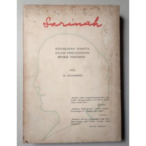 Jual Buku Sarinah oleh Ir. Sukarno tjetakan ketiga 1963 | Shopee Indonesia