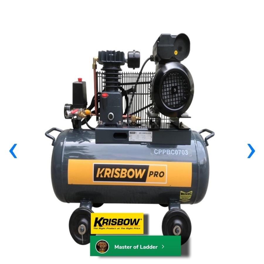 Jual KRISBOW COMPRESSOR 3/4HP 30L 8B 1P CPPBC0703 10029556 | Shopee ...