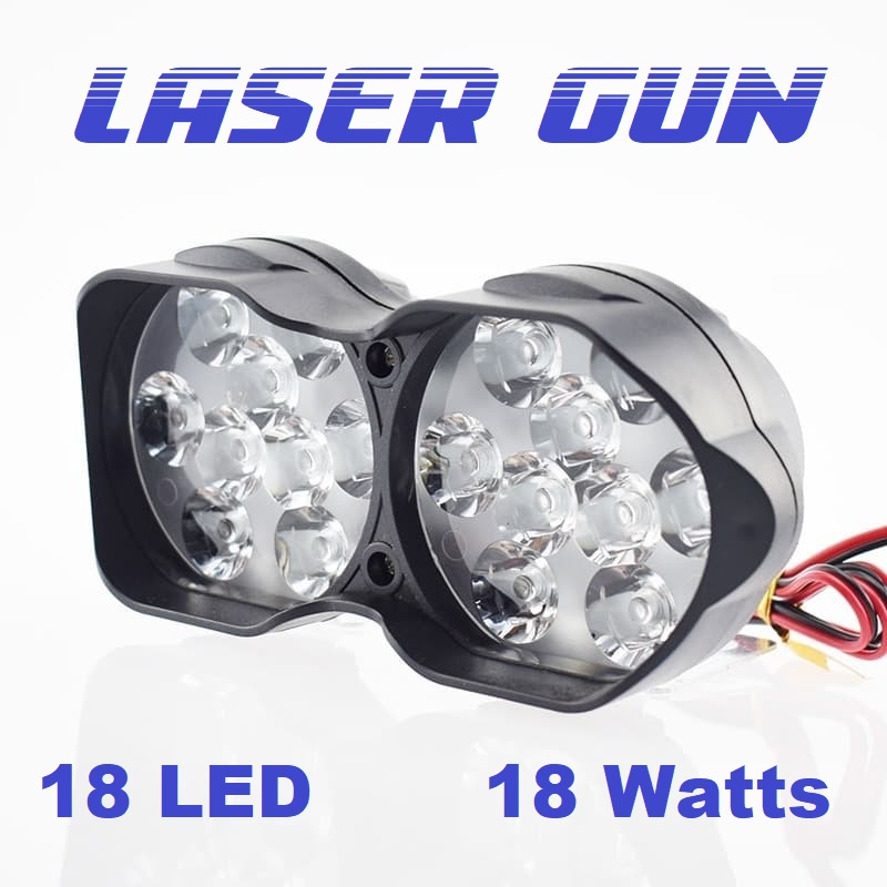 Jual Lampu LED Laser Gun Bar Tembak Sorot CREE Motor 9 + 9 18 Titik ...