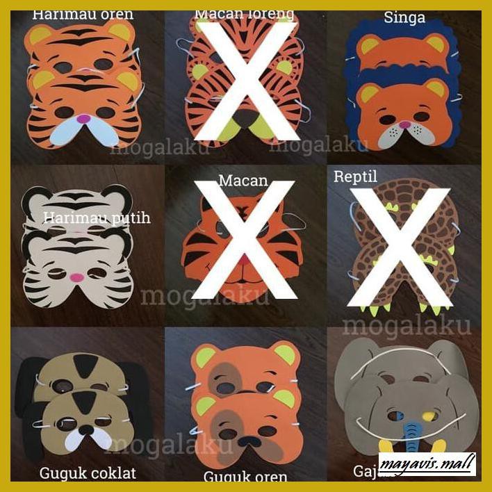 Jual Kanasiroseska- Kids Topeng Anak Hewan Binatang Anak Gajah Macan ...
