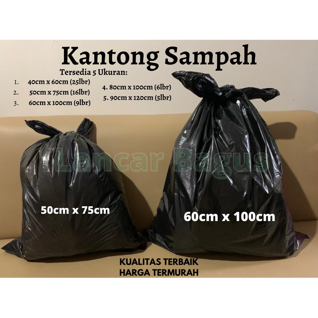 Jual Kantong Plastik Sampah Trash Bag HDPE 40x60, 50x75, 60x100, 80x100, 90x120 | Shopee Indonesia