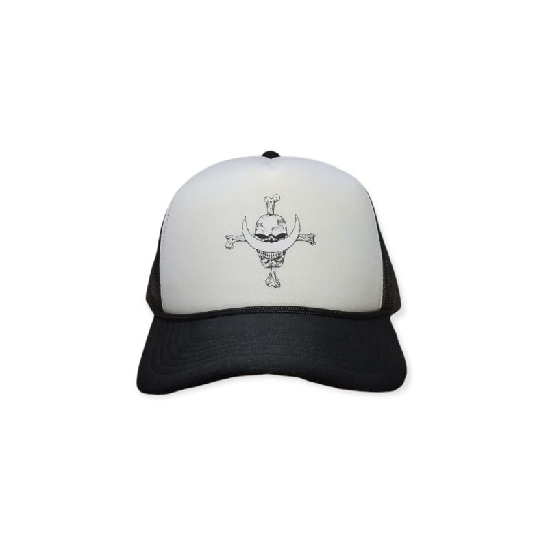 Jual topi trucker hitam dan putih one piece shirohige | Shopee Indonesia