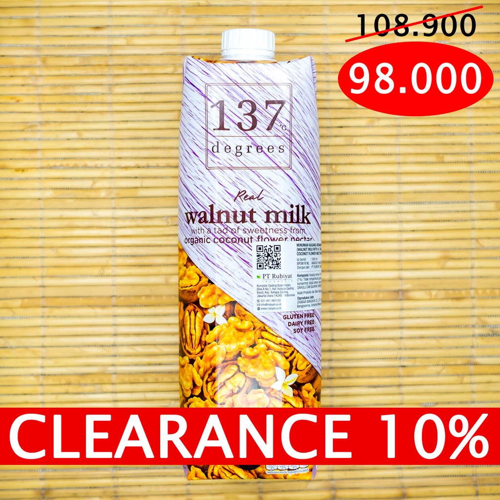 Jual Walnut Milk Original 137 Degrees - 1L | Shopee Indonesia
