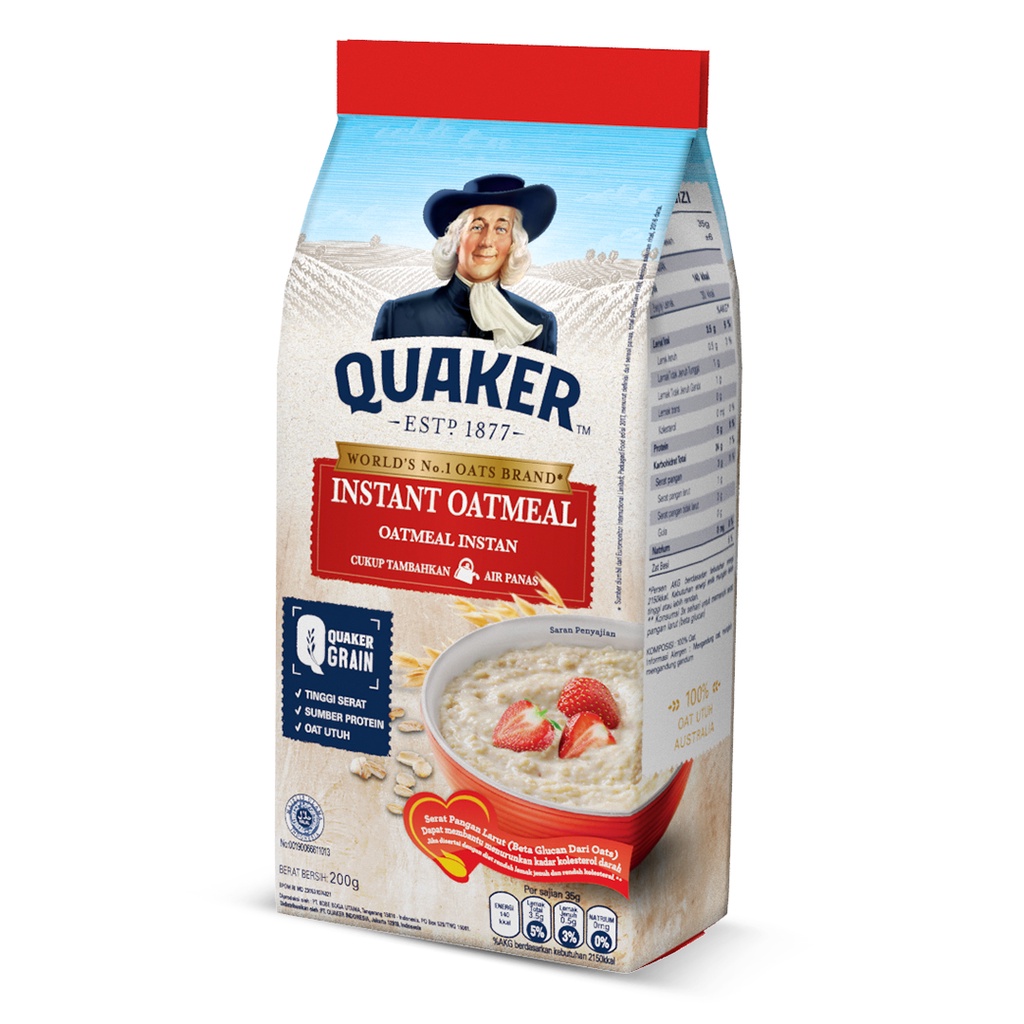 Jual QUAKER Instant Oatmeal 200 gr merah | Shopee Indonesia