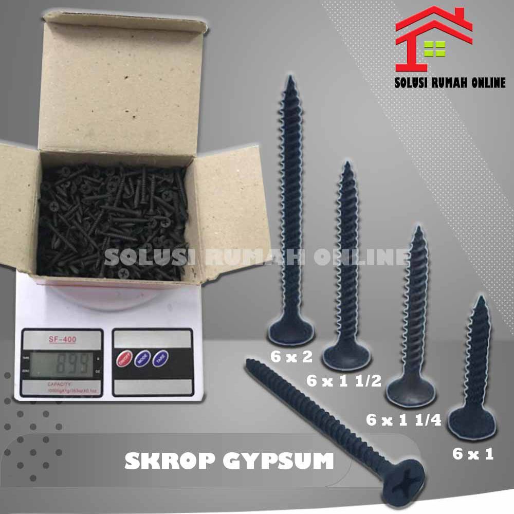 Jual Skrup Gypsum Baja Hitam 6 x 1 – 2 (50pcs) / Baut Sekrup Kayu | Shopee Indonesia