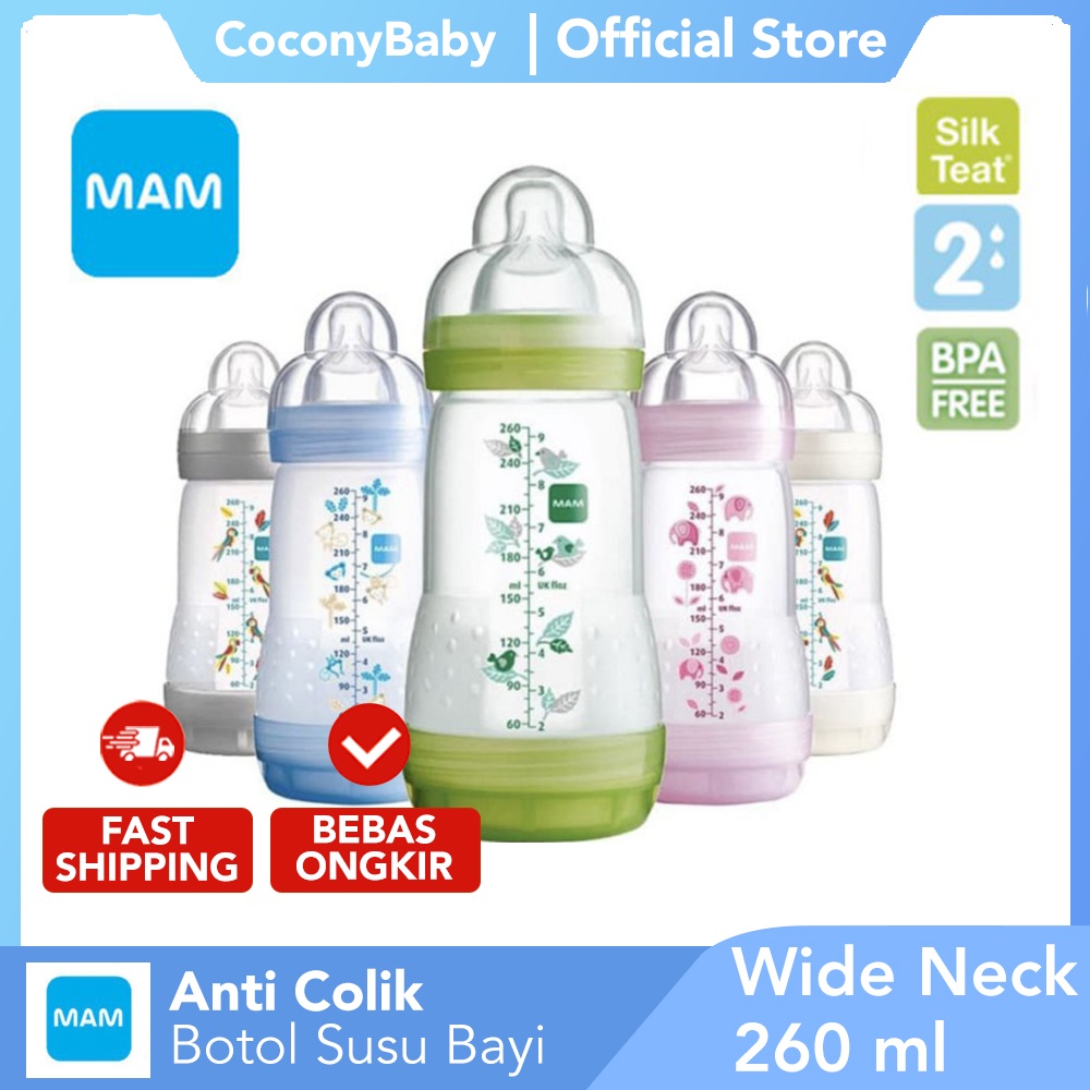 Jual [Garansi Resmi] MAM Anti Colic Bottle 260 ml Botol Susu Bayi Anti Sedak / Anti Kolik Dot ...