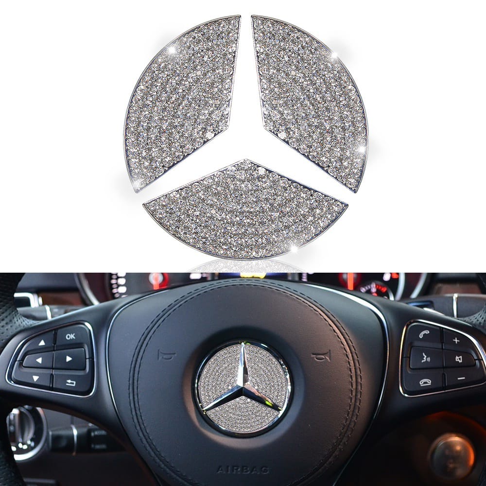 Jual Stiker Emblem Logo Stir Mobil Bling Car Steering Wheel Diamond ...