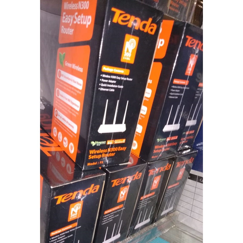 Jual wifi wi-fi Tenda F3 N 300 3 Antenna Wireless Router 3antenna ...
