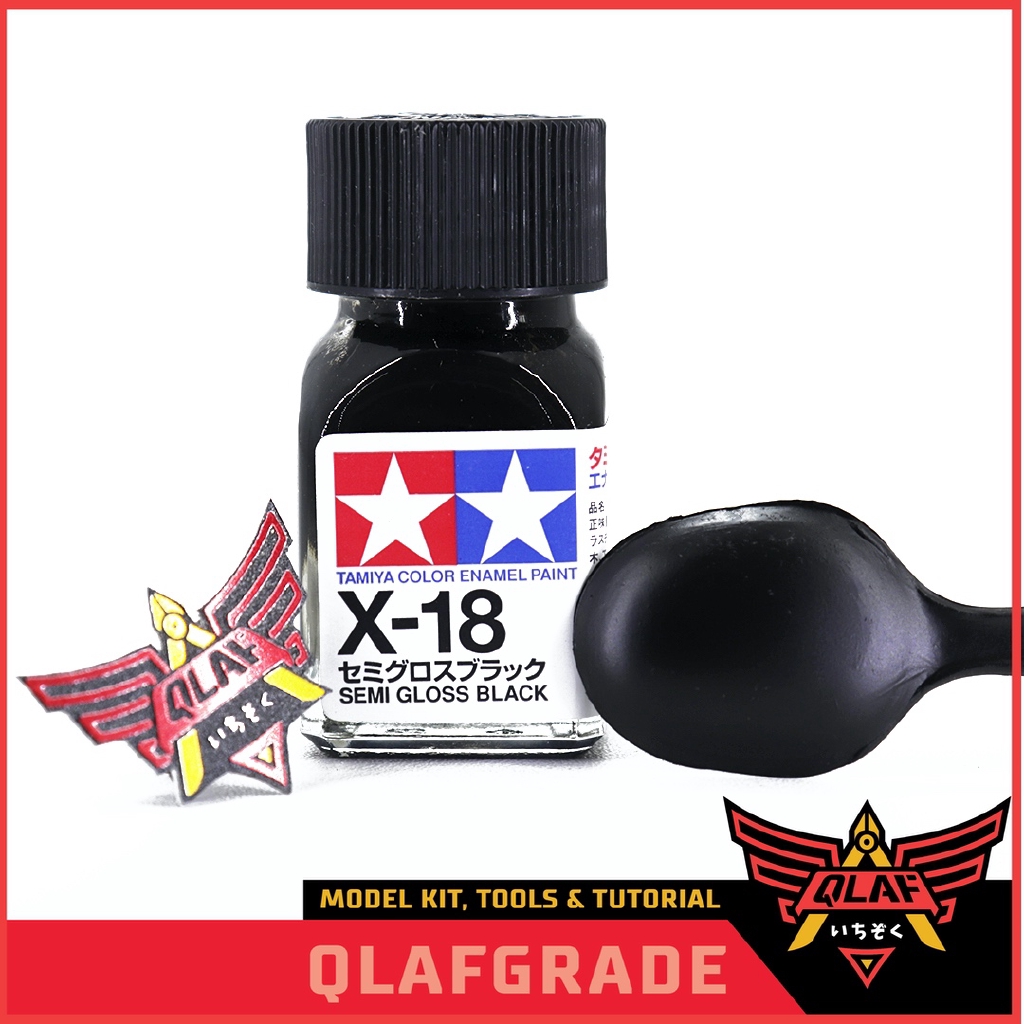 Jual Tamiya Enamel X18 X 18 Semigloss Black cat Gundam model Kit paint ...
