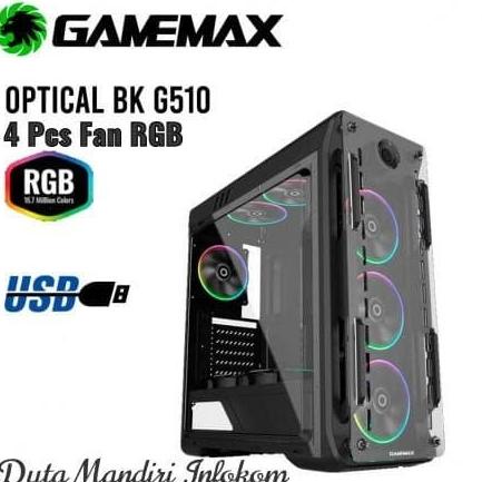 Jual Casing Gamemax Optical G510 Black - Rgb Gaming Atx Middle Tower ...