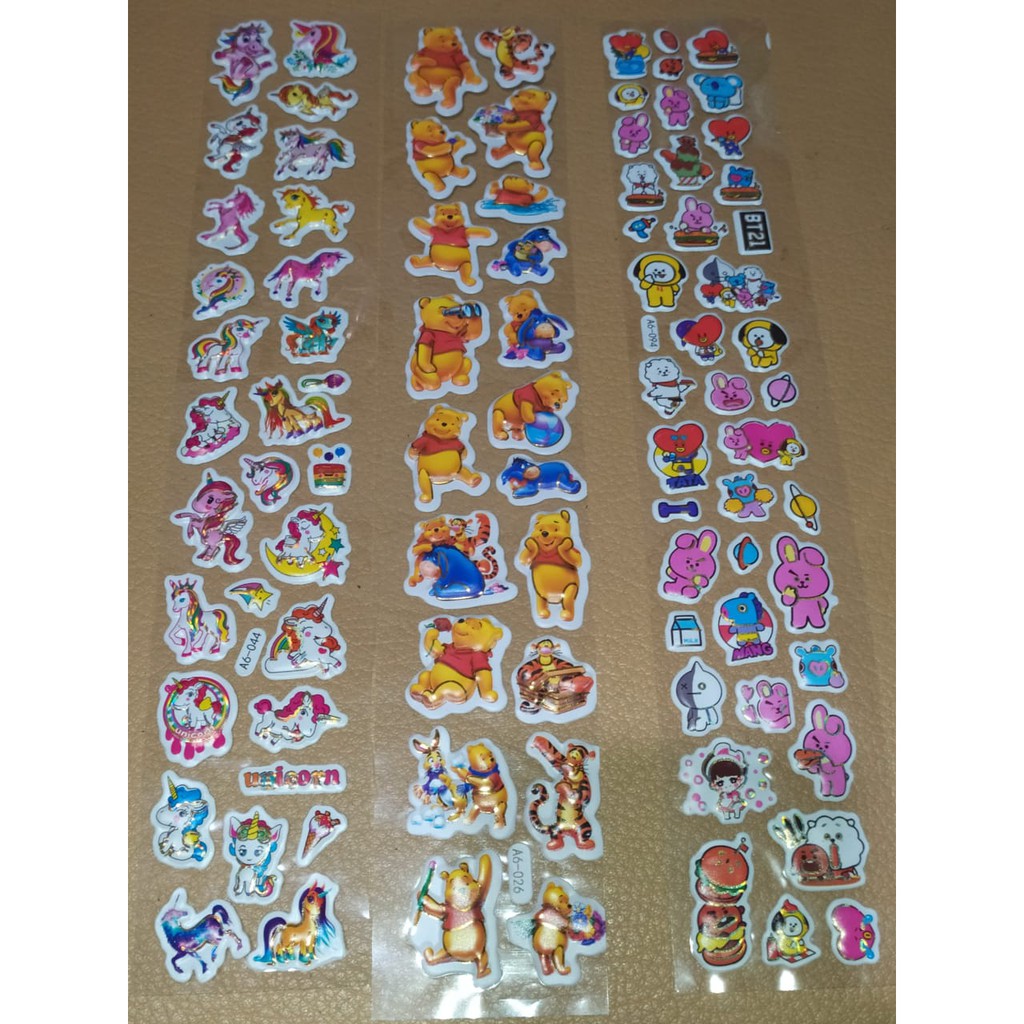 Jual Sticker Kartun Karakter Anak Mainan Tempel Stiker 3D Tempel ...