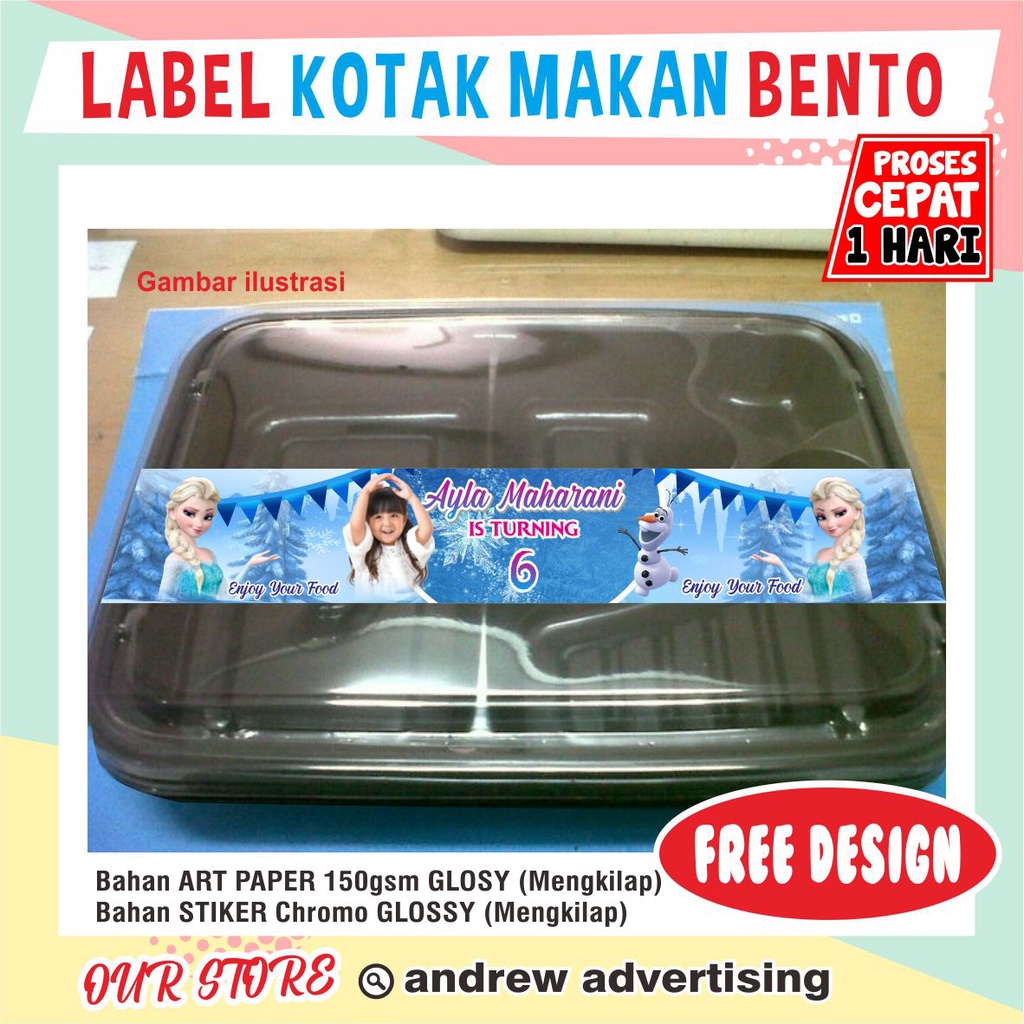 Jual LABEL BENTO / LABEL AQIQAH / LABEL NASI BENTO ULTAH MURAH | Shopee ...