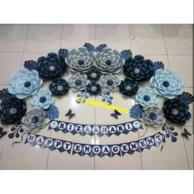 Jual Paper flower backdrop lamaran tunangan ulang tahun atau hiasan ...