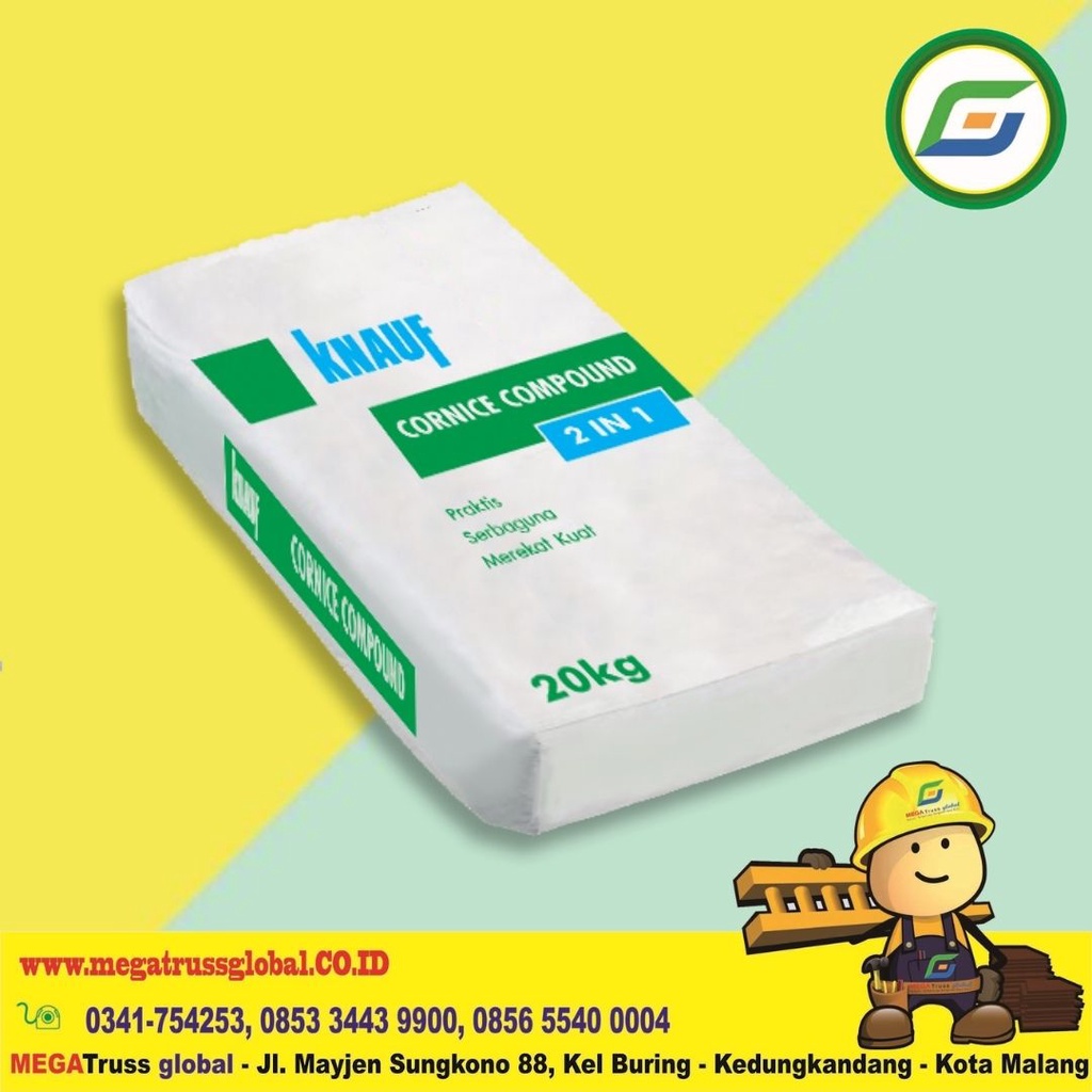 Jual Compound Knuff ,Semen Gypsum,Pelapis plafon 20 kg- semen Kompon ...
