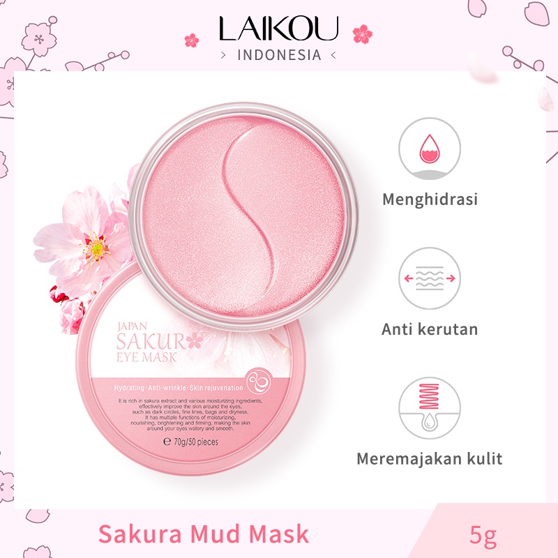 Jual LAIKOU Sakura Eye Mask Menghilangkan Kantong Mata Gelap Penutup ...