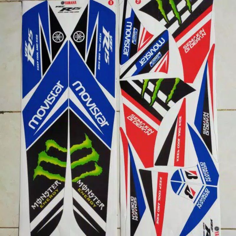Jual stripping sticker lis motor variasi Yamaha R15 v1, R15 v2 Motif ...