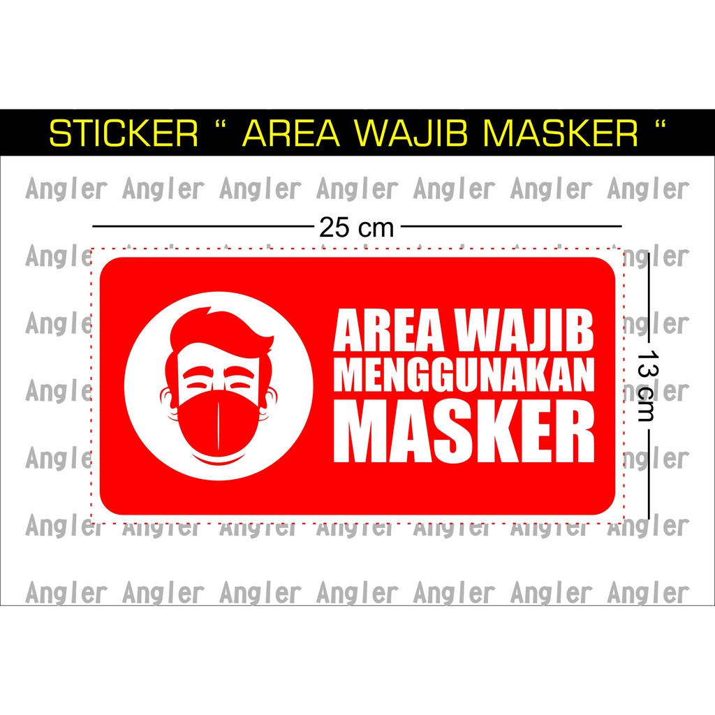 Jual Sticker Wajib masker sticker peringatan pakai masker | Shopee ...