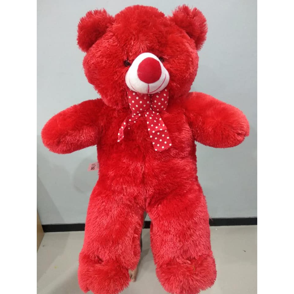 Jual teddy bear merah pita boneka murah ukuran 1meter jumbo | Shopee ...
