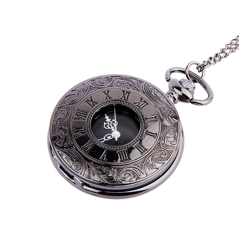 Jual CBPW classic black vintage lolita gothic pocket watch jam saku ...