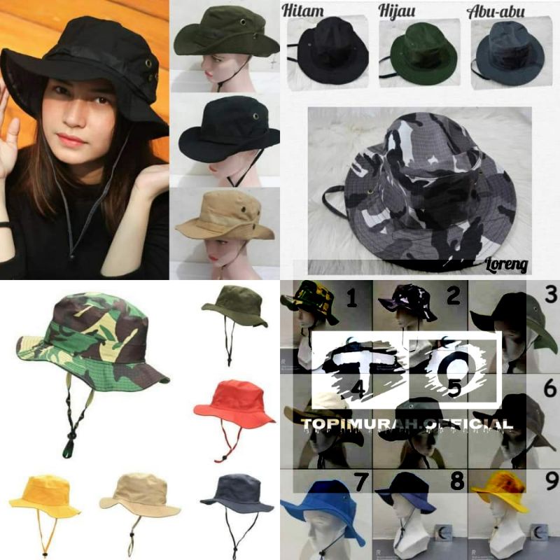 Jual Topi Rimba Gunung Tactical Polos Hiking Outdoor Pria Wanita Dewasa ...
