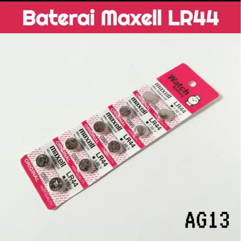 Jual Baterai LR44 MAXELL batrei battery kancingLR 44 AG13 A76 | Shopee Indonesia