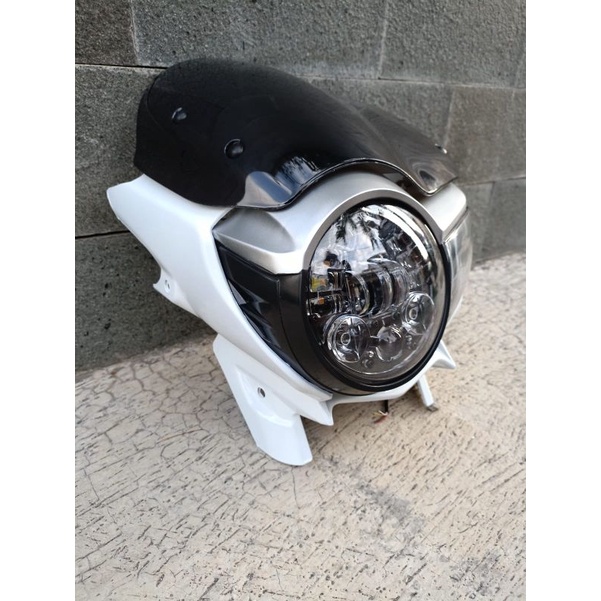 Jual Lampu tiger revo pece set cover visor putih plus daymaker 16 led ...