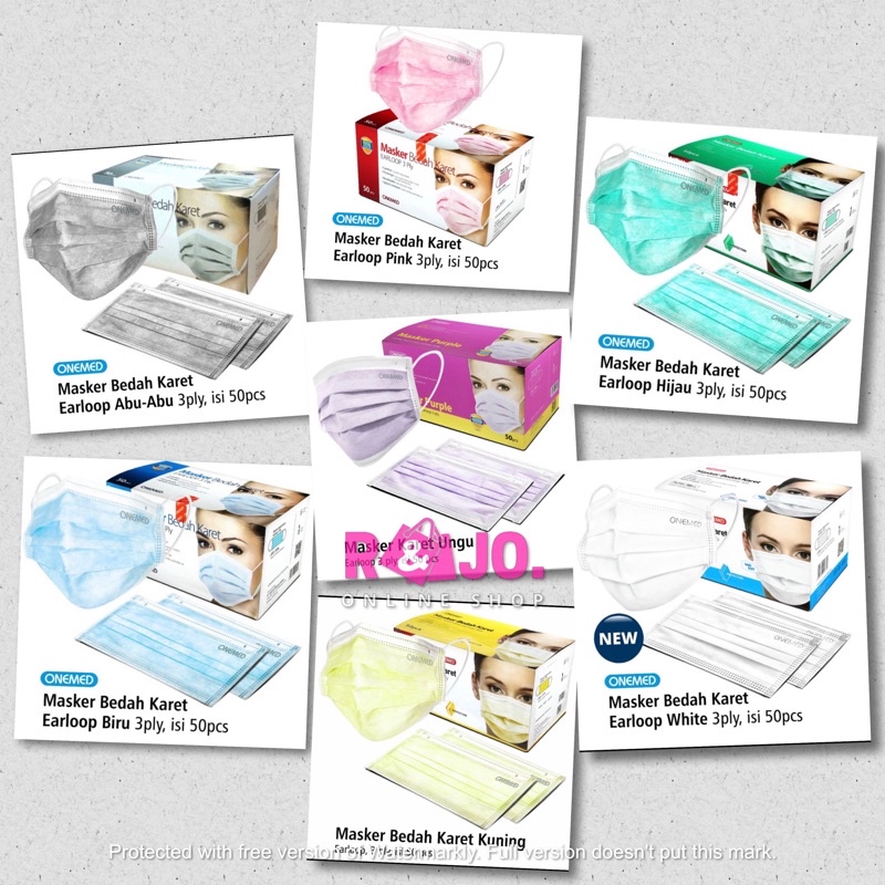 Jual MASKER MEDIS ONEMED 3PLY isi 50 pcs warna PINK | Shopee Indonesia