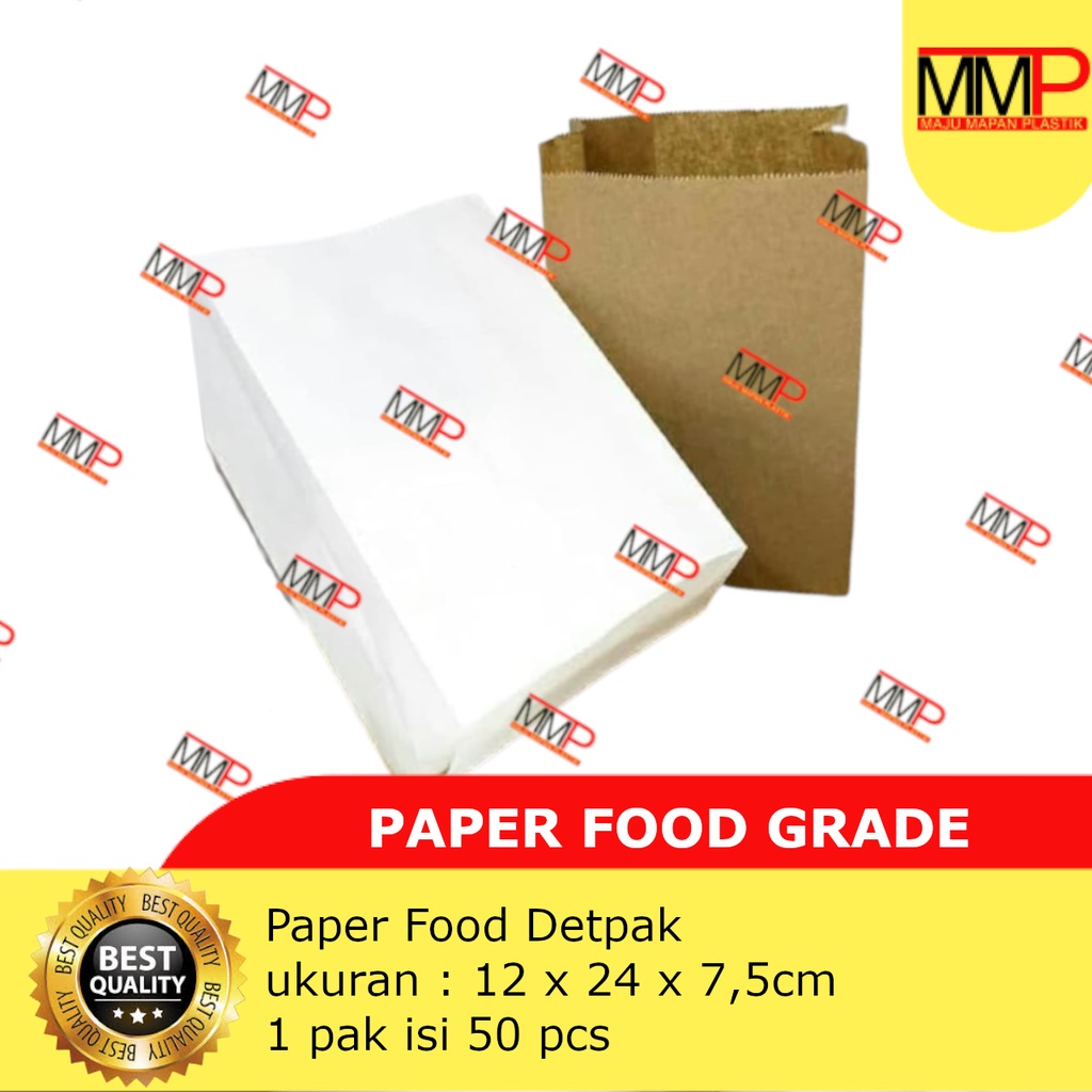 Jual [50 pcs] Paper Food Grade DETPAK / Kantong Kertas Makanan dan ...