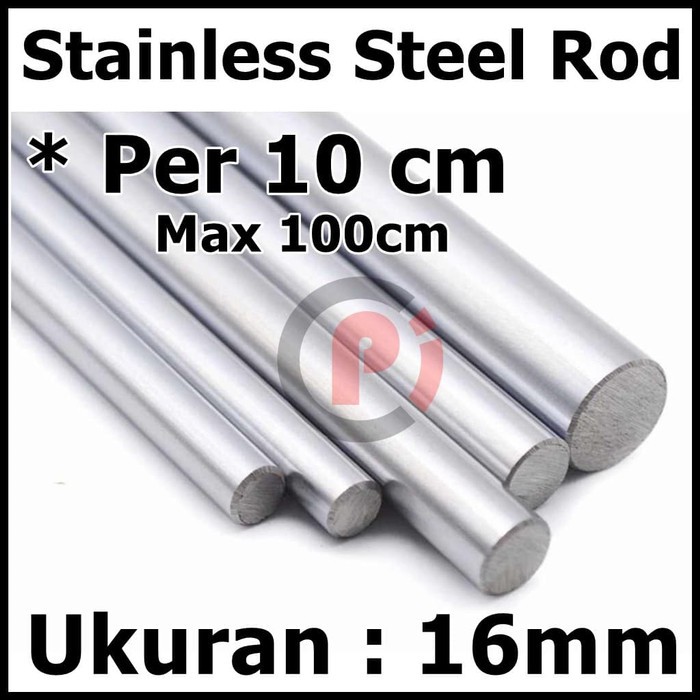 Jual AS Stainless Steel Smooth Rod Linear Rail Ukuran 16mm 16 mm Per 10 ...
