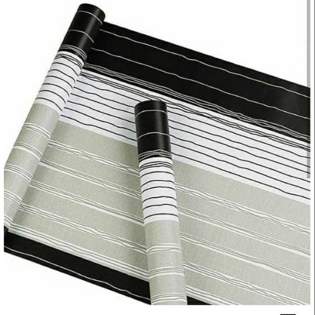 Jual Wallpaper dinding elagant salur hitam abu abu ukuran 45 cm x 10 mtr wallpaper dinding ...