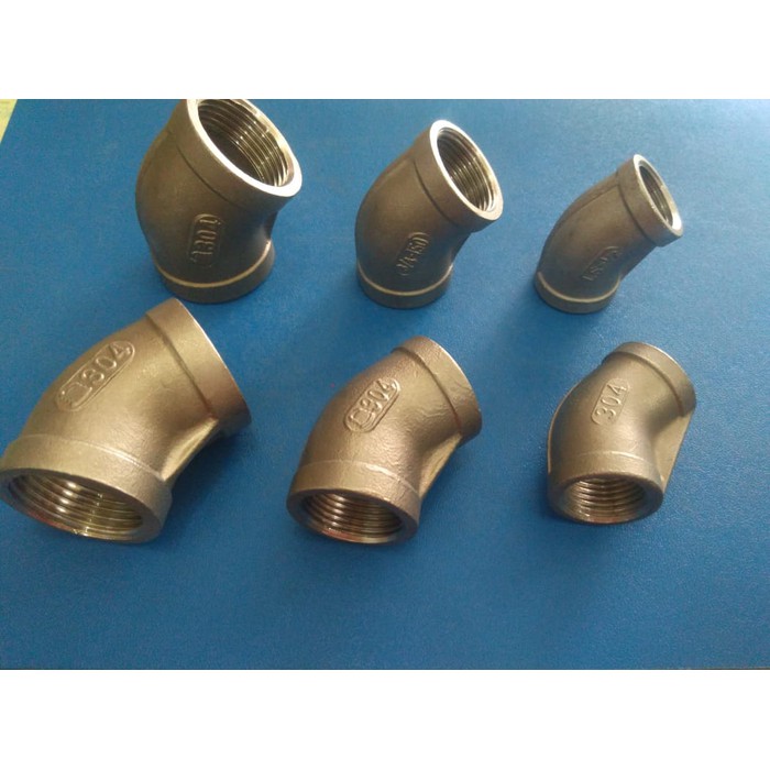Jual Elbow 45 derajat 3/4" sus 304 class 150 drat knee keni stainless | Shopee Indonesia