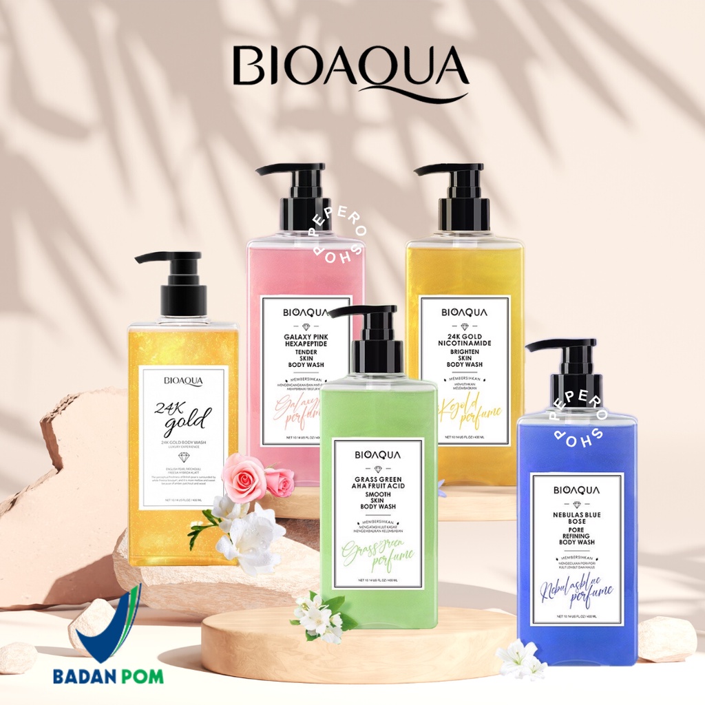 Jual BIOAQUA Body Wash 400ml - Smooth Skin | Pore Refining | Tender Skin | Brighten Skin | 24k ...