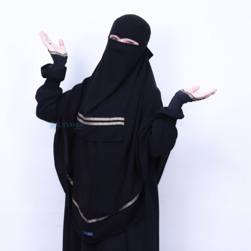 Jual Niqab Eagle Eye Kiswah Sifon Silk Jetblack Alsyahra Exclusive ...