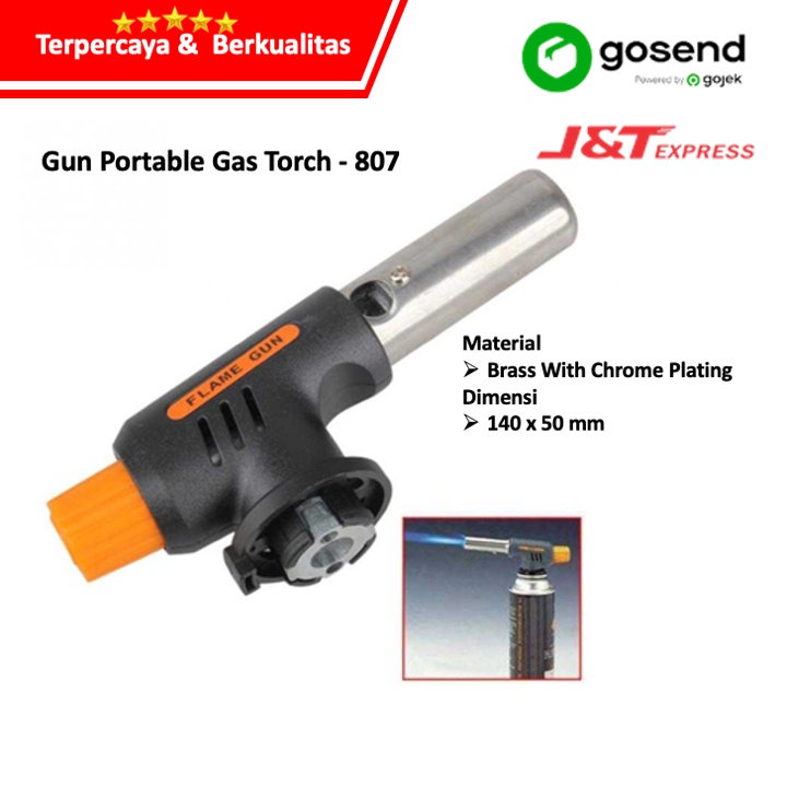 Jual Flame Gun Portable Gas Kaleng Torch 807 Firetric Bakar | Shopee Indonesia