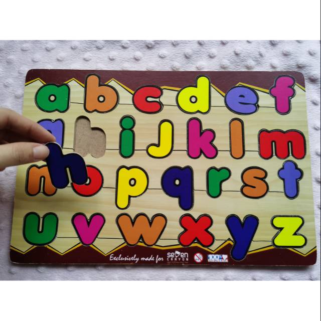Jual Puzzle kayu anak alphabet huruf kecil | Shopee Indonesia