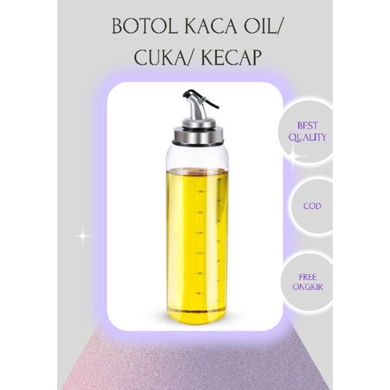Jual BOTOL KACA OLIVE OIL MINYAK GORENG BOTOL CUKA KECAP ASIN BULAT ...